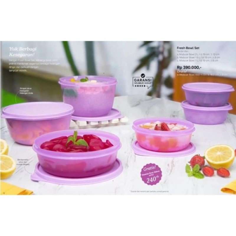 Jual Tupperware Fresh Bowl Set 6Pcs With Gif Toples di Seller Kuniy ...