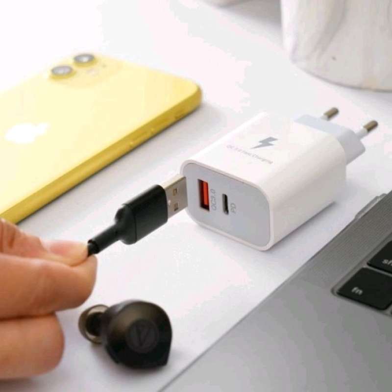 Jual Ataru Kepala Charger Dual Usb A Type C Putih Di Seller Zamoza Shop ...