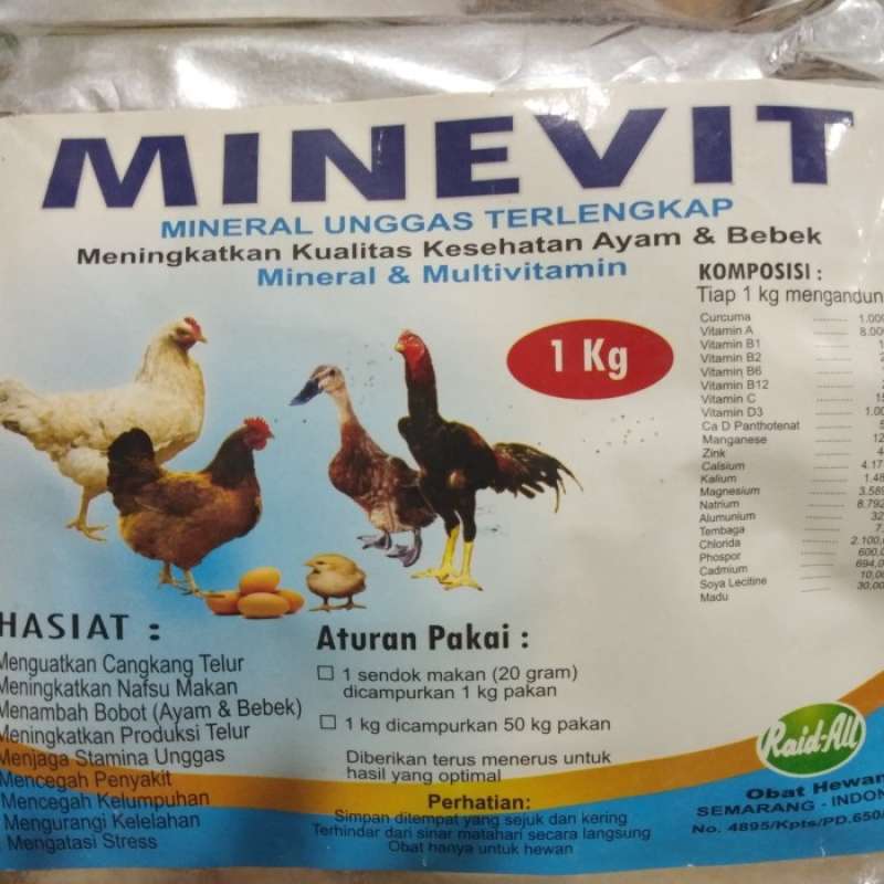Promo MINEVIT Mineral lengkap pertumbuhan kesehatan anak ayam & bebek ...