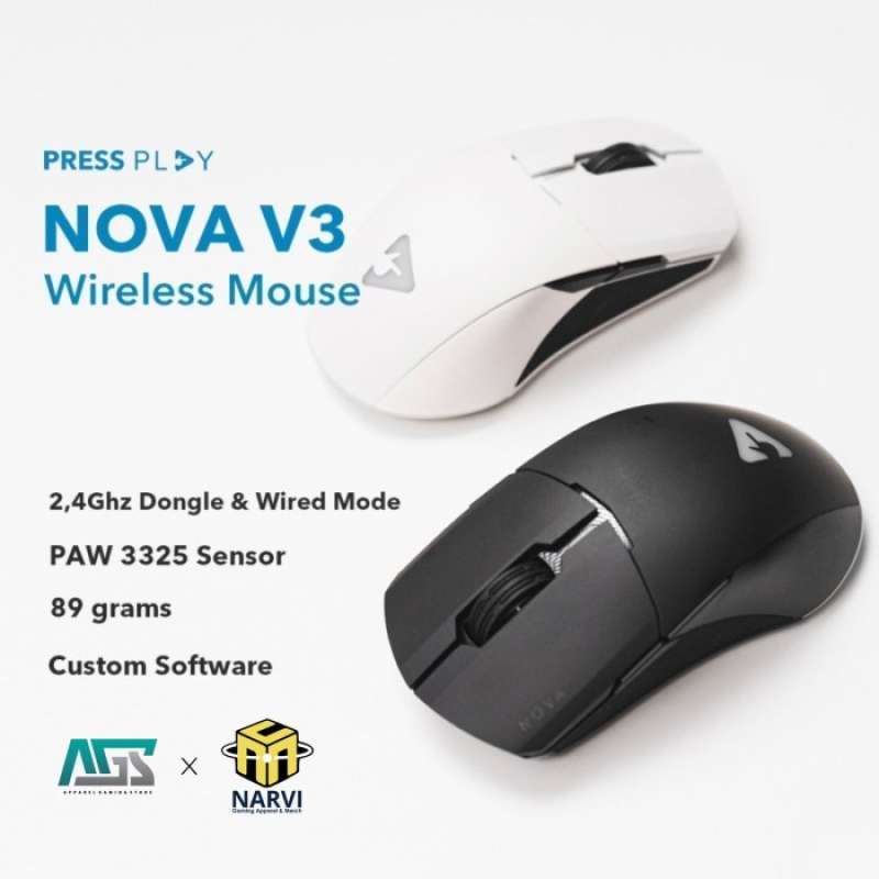 Promo Press Play Nova V3 Ultralight Wireless - Gaming Mouse Diskon 23% ...