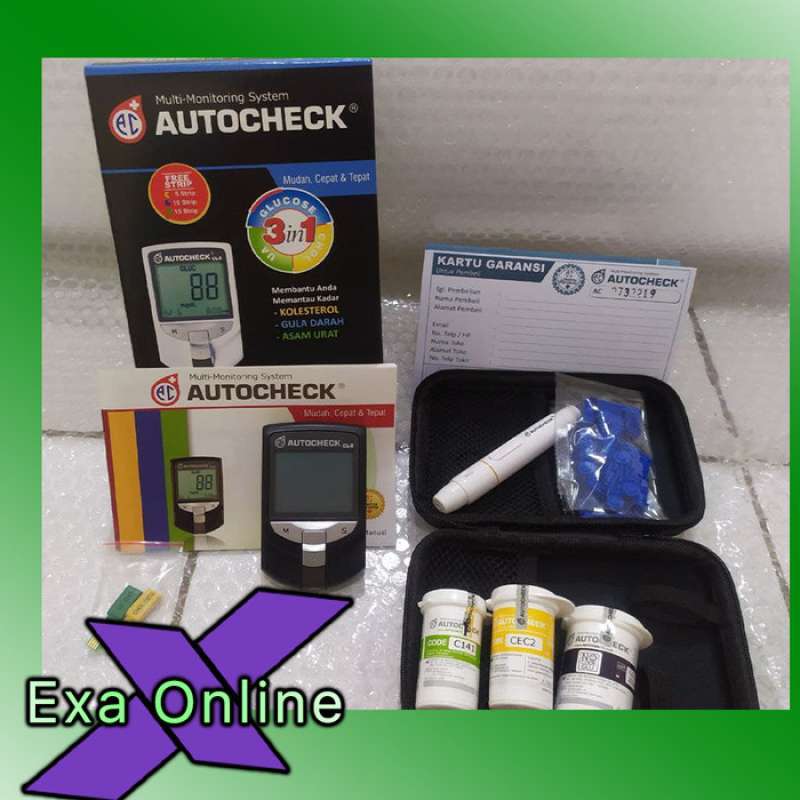 Jual Autocheck 3 In 1 Test Glukosa Test Cholestrol Test Asam Urat di ...