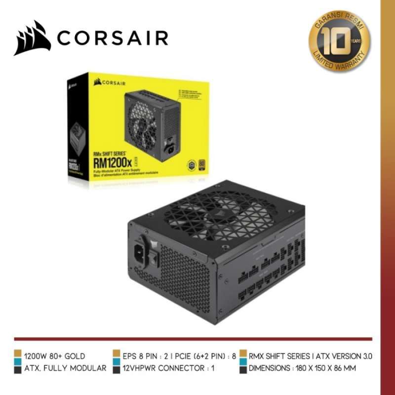 Promo Corsair Rm1200X Shift 80 Plus Gold Fully Modular Atx Power Supply Diskon 23% di Seller ...