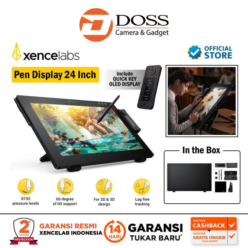 Jual Xencelabs Pen Display 24Inch 4K sRGB Quick Keys& 2 Pen Drawing ...