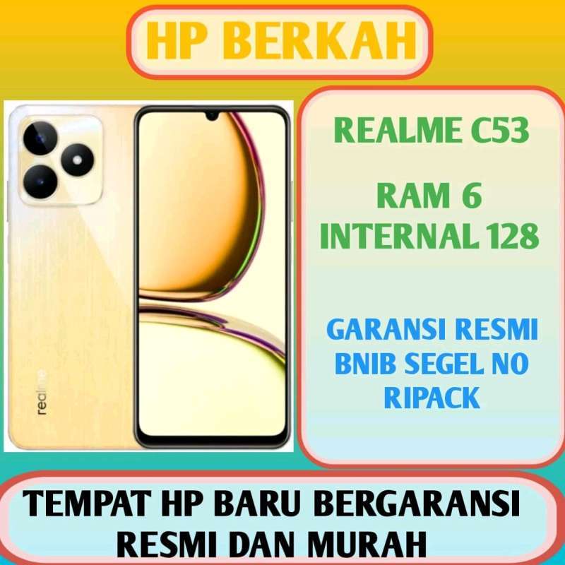 Jual realme c53 6/128 garansi resmi baru di Seller Hp berkah - Tanggul Wetan, Kab. Jember | Blibli