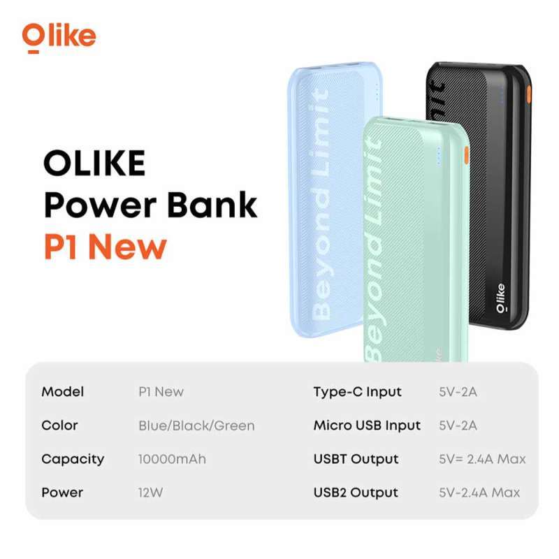 Jual Olike Powerbank P1 NEW 10000mAh 12W Dual Port USB ORIGINAL di ...