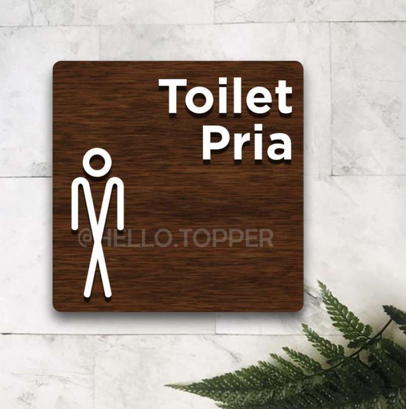 Promo Sign Toilet Pria Kayu Kotak | Signage Restroom Men | Papan Kayu ...