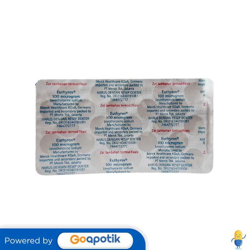 Jual EUTHYROX 100 MCG BLISTER 25 TABLET di Seller Apotek Berkah Bersama ...