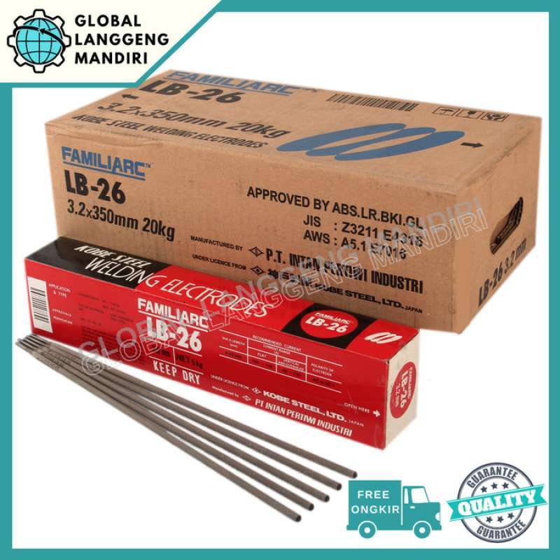 Jual Kawat Las Kobelco Lb26 3.2mm (5kg)/ Lb 26 3.2 Mm Steel Kobe Di ...