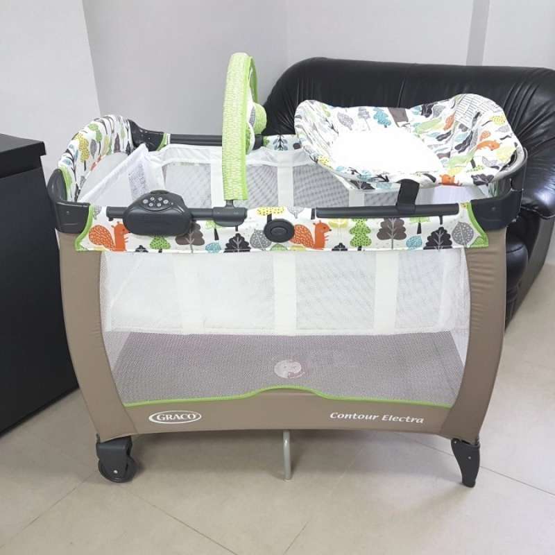 Promo Graco Box Travel Cot Tempat Tidur Boks Bayi - Circus - Bear Trail ...