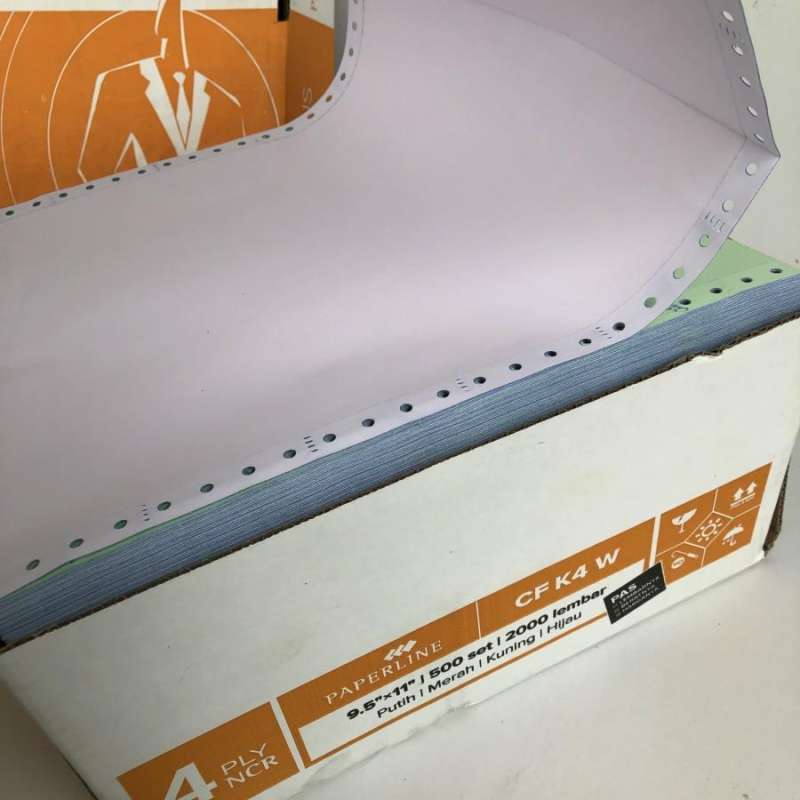 Jual Continuous Form 4 Ply Warna Kertas Komputer Paperline K4 Warna Di
