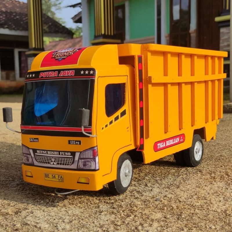 Promo Miniatur Mobil Truk Oleng Kayu Mobilan Mainan Anak Truck Oleng Kayu - Kuning, Polos ...