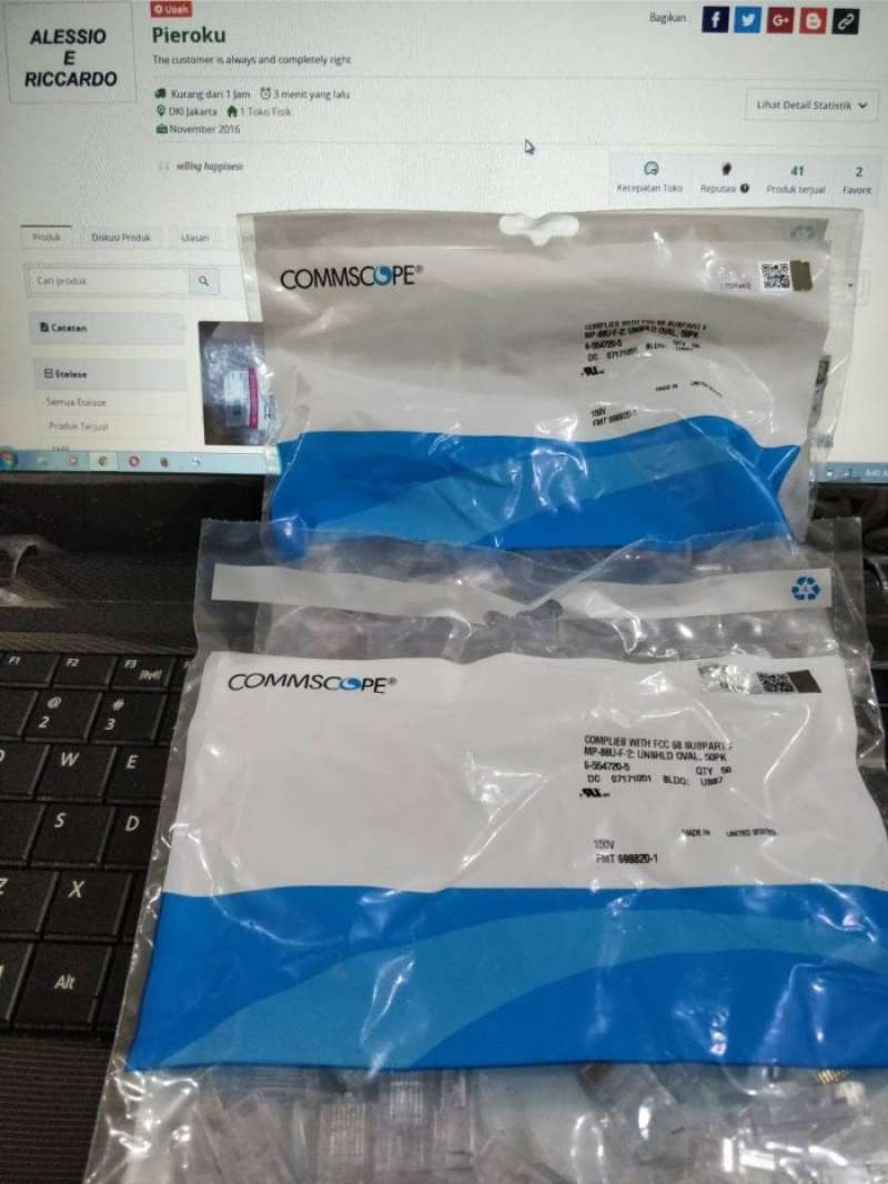 Promo Amp Connector Rj45 Cat 5E Original (Isi 50Pcs) Diskon 23% di ...