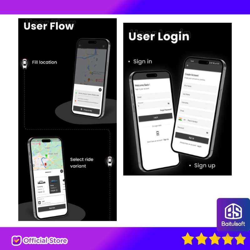 Jual Source Code Aplikasi Mightytaxi - Flutter Online Taxi Booking Full ...