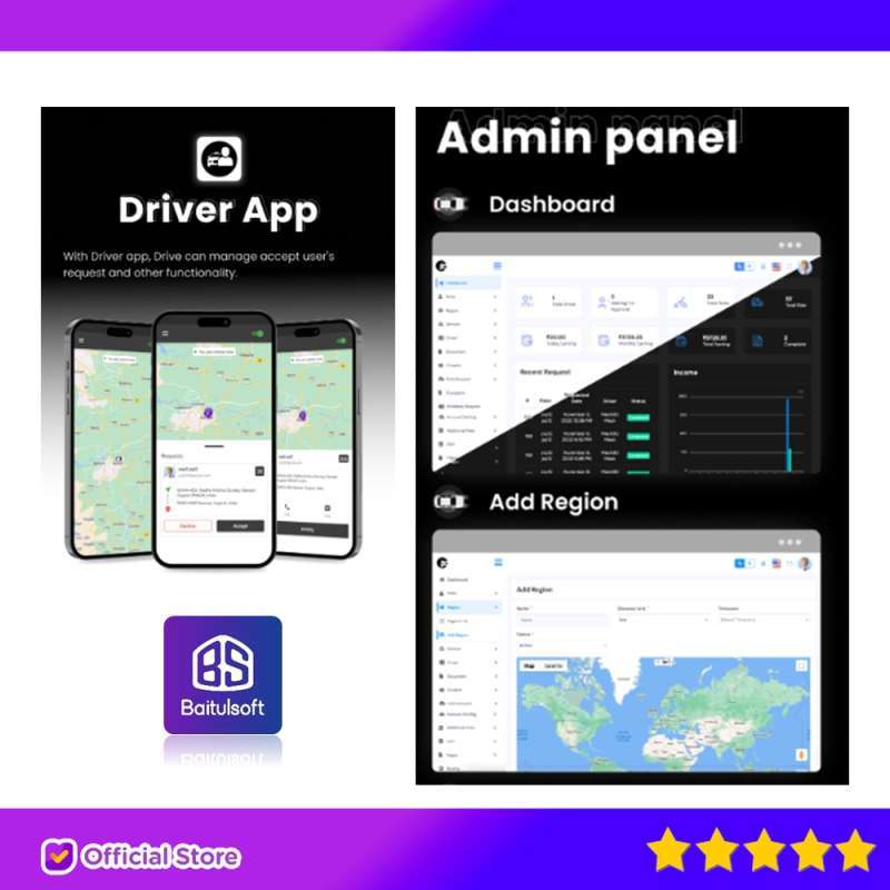 Jual Source Code Aplikasi Mightytaxi - Flutter Online Taxi Booking Full ...