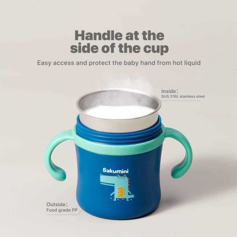 Promo Sakumini Botol Susu Stainless Steel Milk Cup Gelas Hisap Diskon ...