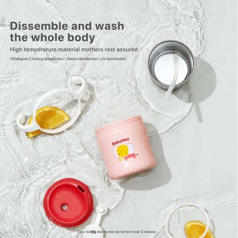 Promo Sakumini Botol Susu Stainless Steel Milk Cup Gelas Hisap Diskon ...