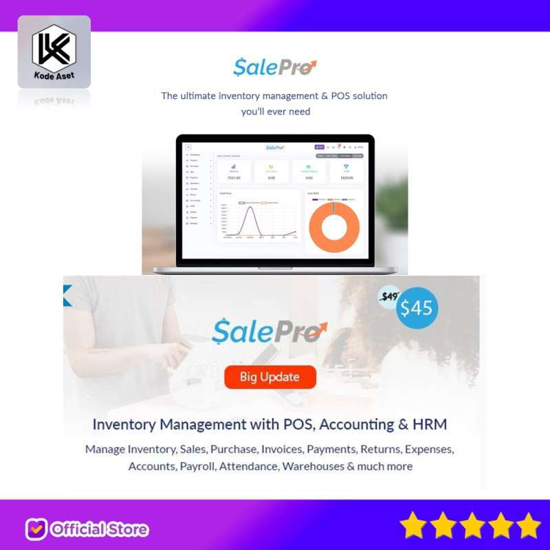 Promo SOURCE CODE APLIKASI SALEPRO POS INVENTORY MANAGEMENT SYSTEM WITH HRM ACCOUNTING BY ...