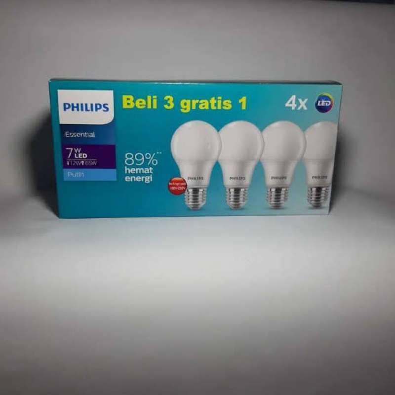 Promo PHILIPS LAMPU ESSENTIAL LED BULB PAKET 3 1 MULTIPACK 7W Diskon 20 Di Seller Sentral Beli