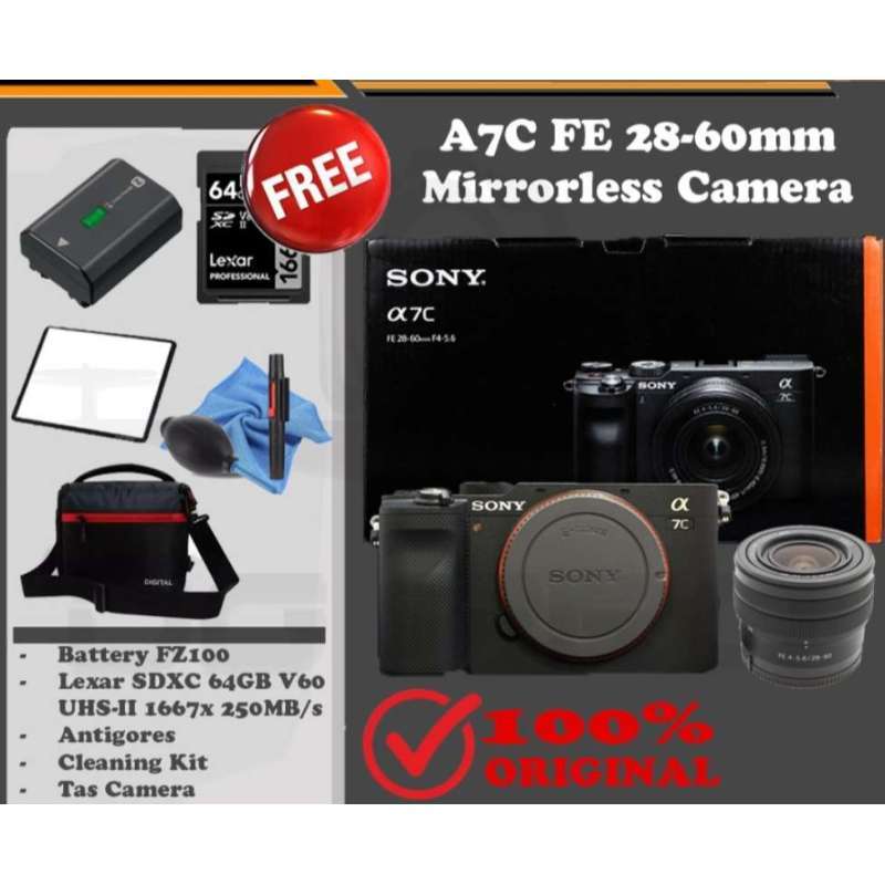 Promo Sony Alpha A7C Kit FE 28-60mm A7 C Camera Mirrorless Sony A 7C ...
