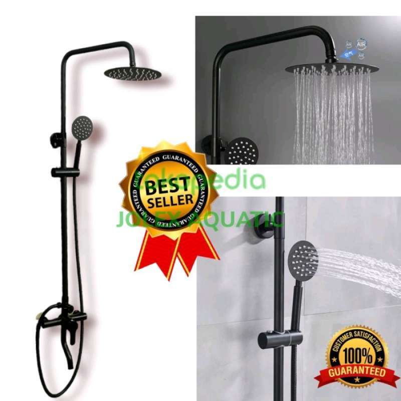 Promo Shower tiang set SUS 304 / Shower column set hitam panas dingin ...