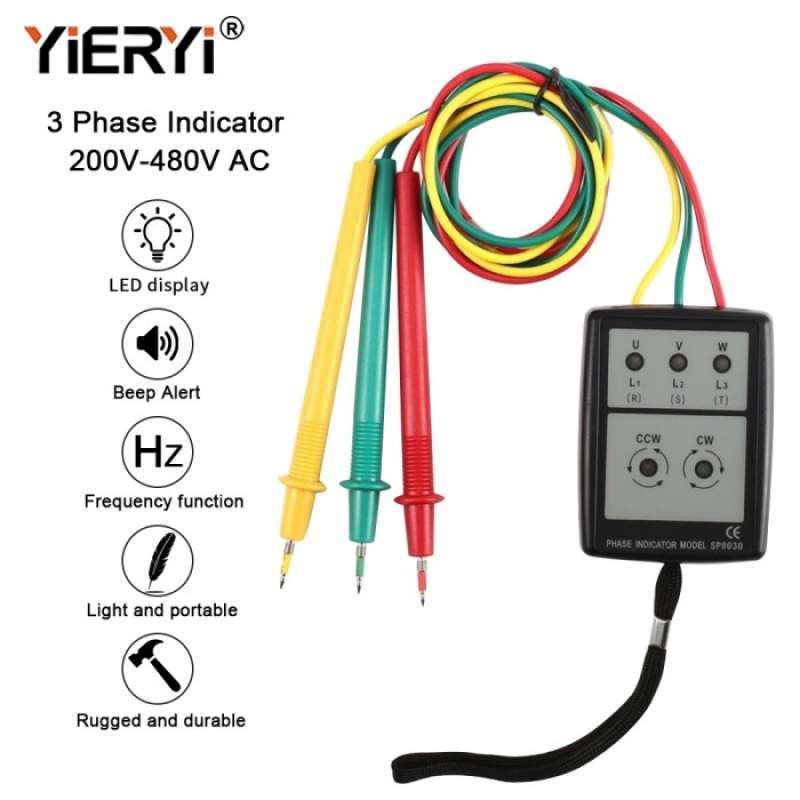 Jual SP8030 Three 3 Phase Rotation Indicator Meter 200V - 600V AC ...