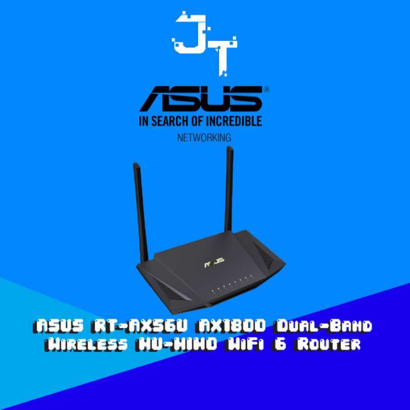 Promo ASUS RT-AX56U AX1800 Dual Band WiFi MU-MIMO Router Diskon 23% di ...
