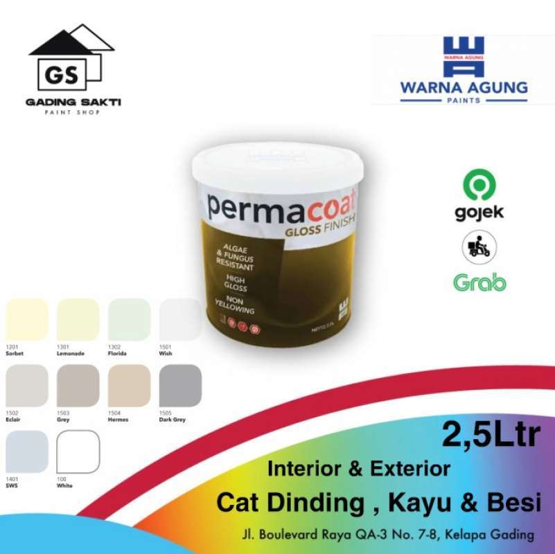 Promo Permacoat Gloss Finish / Untuk Cat Tembok , Kayu & Besi Galon 2 ...