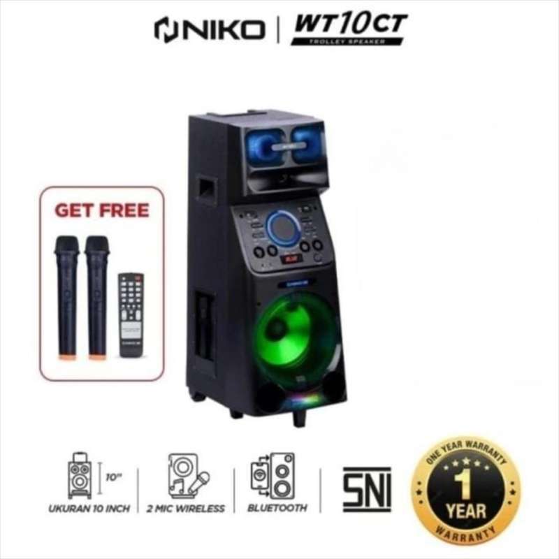 Promo Niko Speaker Trolley Wt10ct / Wt 10ct , 10 Inch 150 Watt Free Mic ...