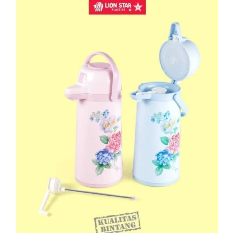 Jual Lion Star Termos Air Panas Pencet 2,5 Liter Airpot Pap 2500 Pink Biru Baru - TERMOS 2.5L di ...