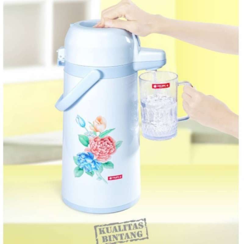 Jual Lion Star Termos Air Panas Pencet 2,5 Liter Airpot Pap 2500 Pink Biru Baru - TERMOS 2.5L di ...