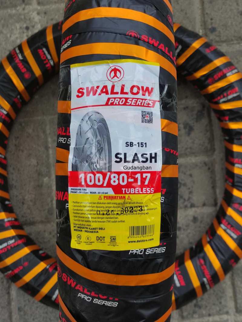 Jual Swallow Sb151 Slash 100 80 17 Pro Series Tubeless Ban Luar Motor ...