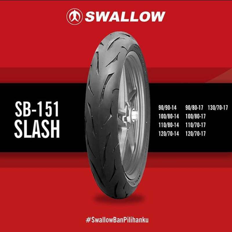 Jual Swallow Sb151 Slash 100 80 17 Pro Series Tubeless Ban Luar Motor ...