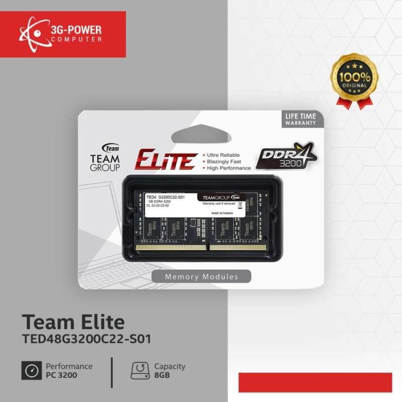 Promo Team Elite 8gb / 16gb Ddr4 Pc3200 Sodimm Ram Laptop Diskon 5% Di ...