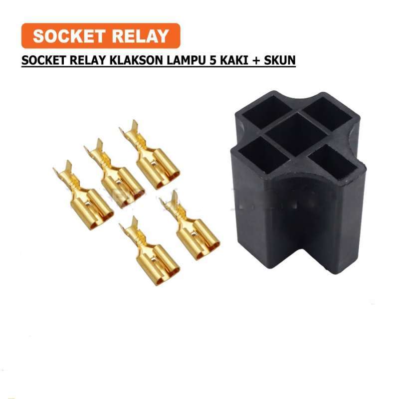 Promo Isi 10 Set Socket Relay Klakson Lampu 5 Kaki+ Skun Kabel / Rumah ...