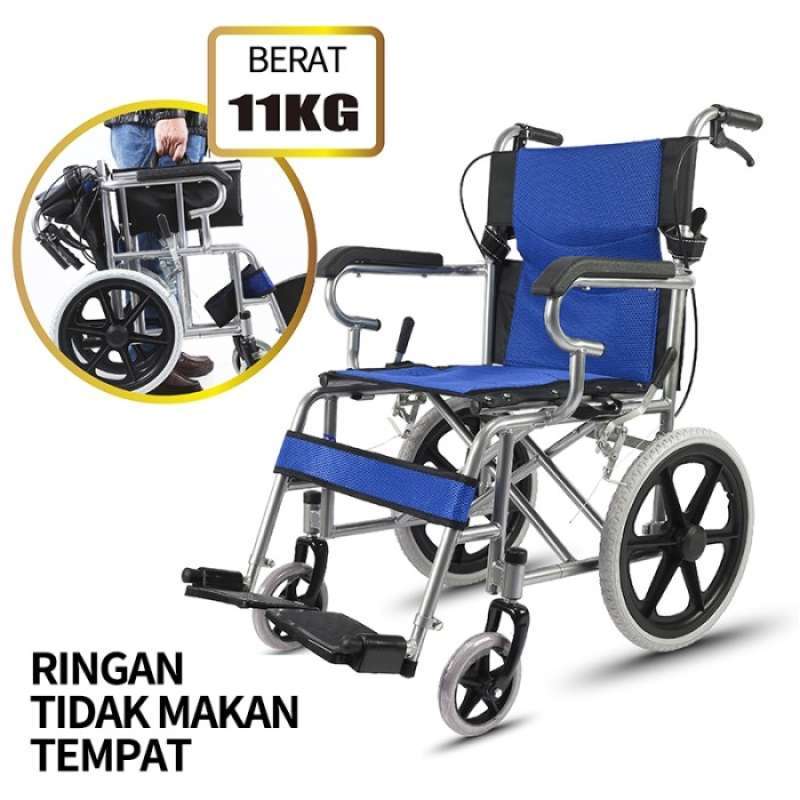 Promo Kursi roda standar rumah sakit wheelchair bahan besi kapasitas 90 ...