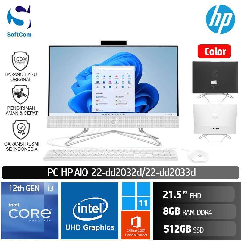 Promo Pc Hp Aio 22 Dd2032d Dd2033d Desktop Pc [core I3-1215u/8gb/512gb ...
