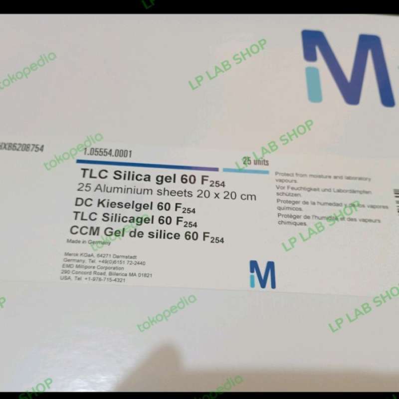 Jual Merck 105554 Tlc Silica Gel 60 F254 Aluminum Tlc Plate 20x20 Cm 25 Pk Di Seller Farwa Store