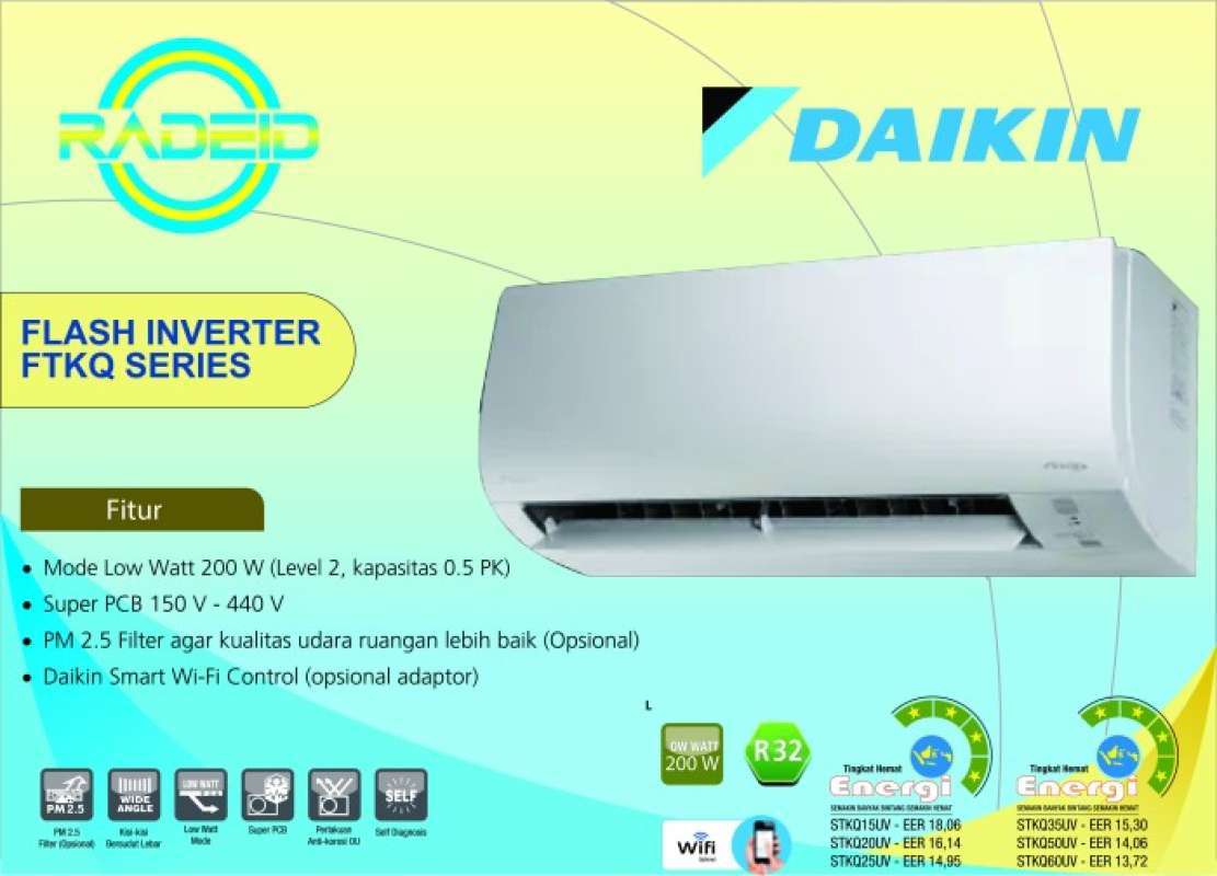 Promo AC DAIKIN FTKQ25UVM14 / FTKQ 25 1 PK Inverter Thailand + Pasang Diskon 33% di Seller Farwa ...