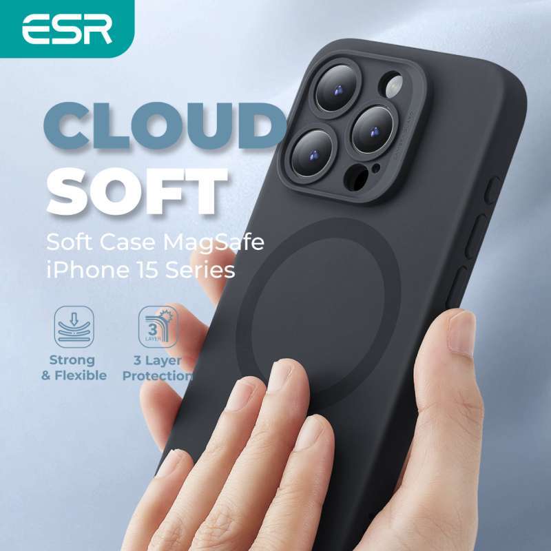 Promo Soft Case Esr Cloud Soft Halolock - MagSafe iPhone 15 Series - 15 ...