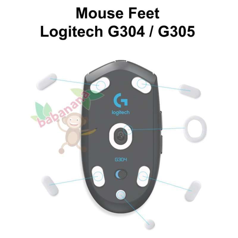 Jual Mouse feet Logitech G304 G305 rubber replacement alas glide putih di Seller Super Hemart ...
