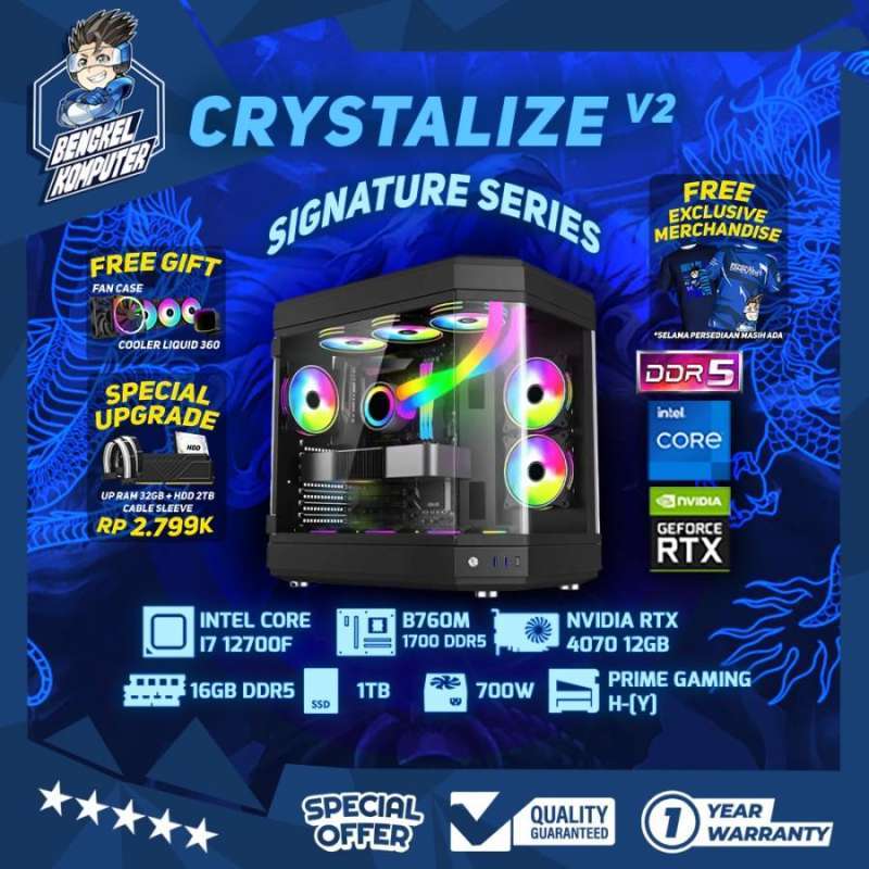 Jual PC SIGNATURE CRYSTALIZE - INTEL I7 12700F RTX 4070 12GB PC GAMING ...
