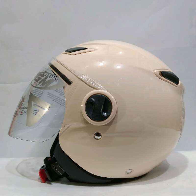 Jual Helm Gm Venus Hijab Solid Cream Pastel Helm Half Face - M Di ...