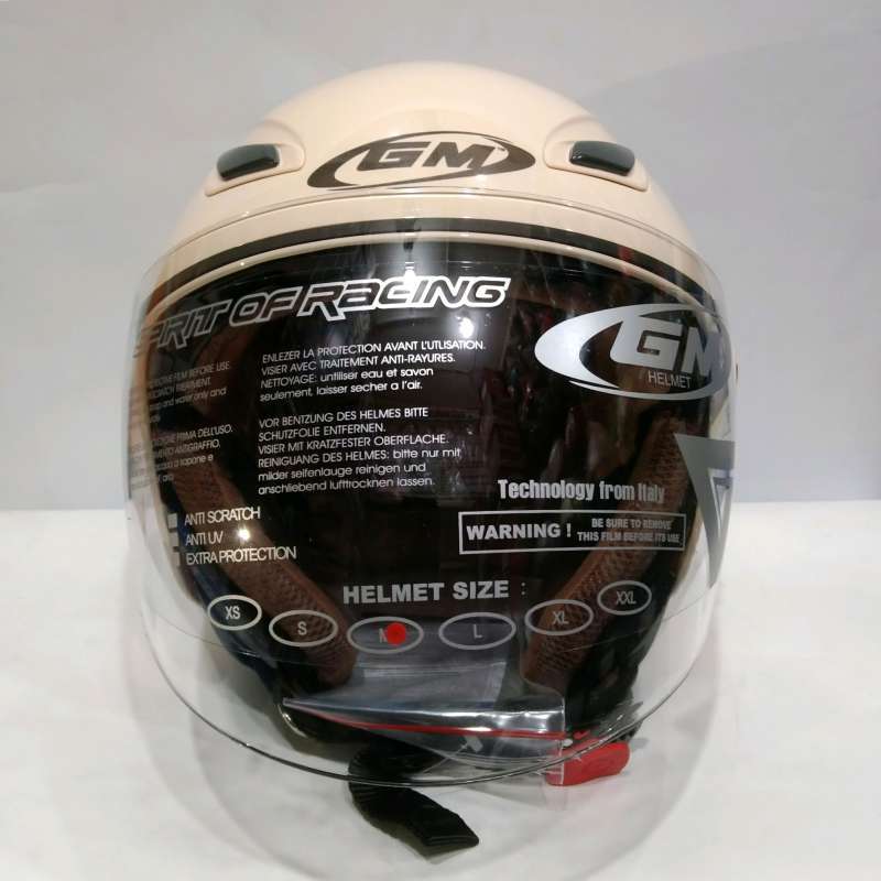 Jual Helm Gm Venus Hijab Solid Cream Pastel Helm Half Face - M Di ...
