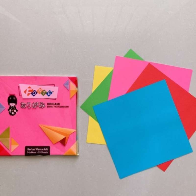 Promo Kertas lipat Origami FORTE dua sisi ukuran 14 x 14 cm isi 25 ...