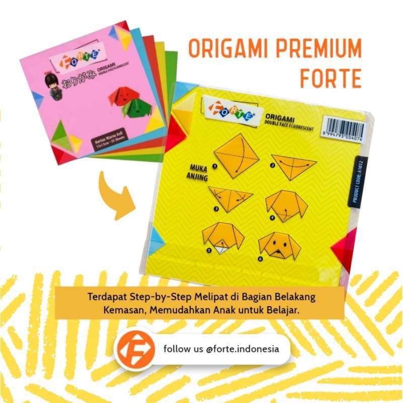 Promo Kertas lipat Origami FORTE dua sisi ukuran 14 x 14 cm isi 25 ...