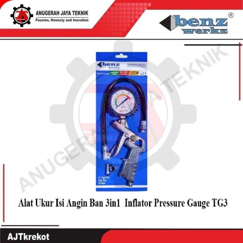 Jual Alat Ukur Isi Angin Pompa Ban Air Inflator Pressure Gauge 3in1 TG-3 di Seller Graha Premier ...