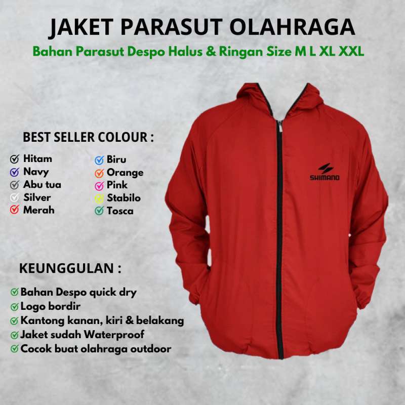 Promo Jaket Parasut Sport Polos Jaket Running Speda Futsal Bulutangkis ...