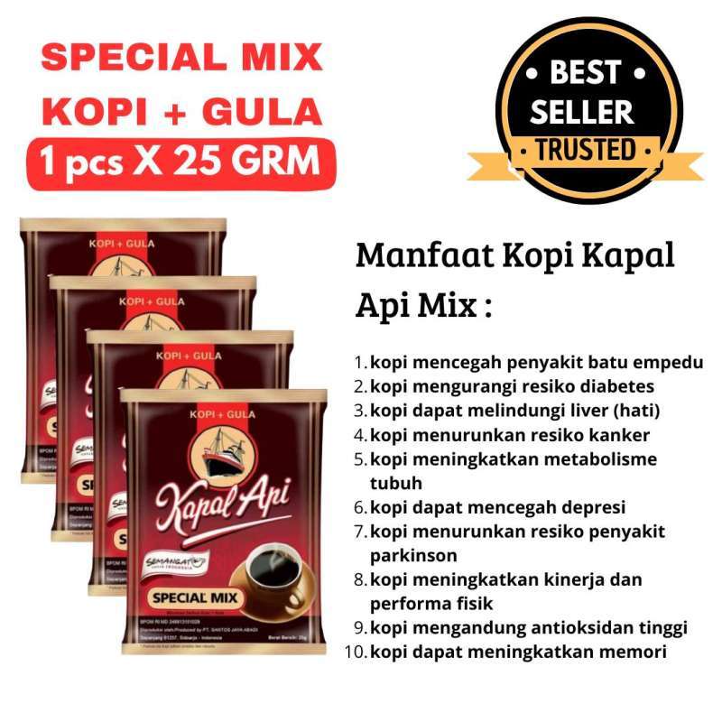 Jual Kopi Kapal Api Special Mix Instan 25 gr - Kemasan Sachet - 5 ...