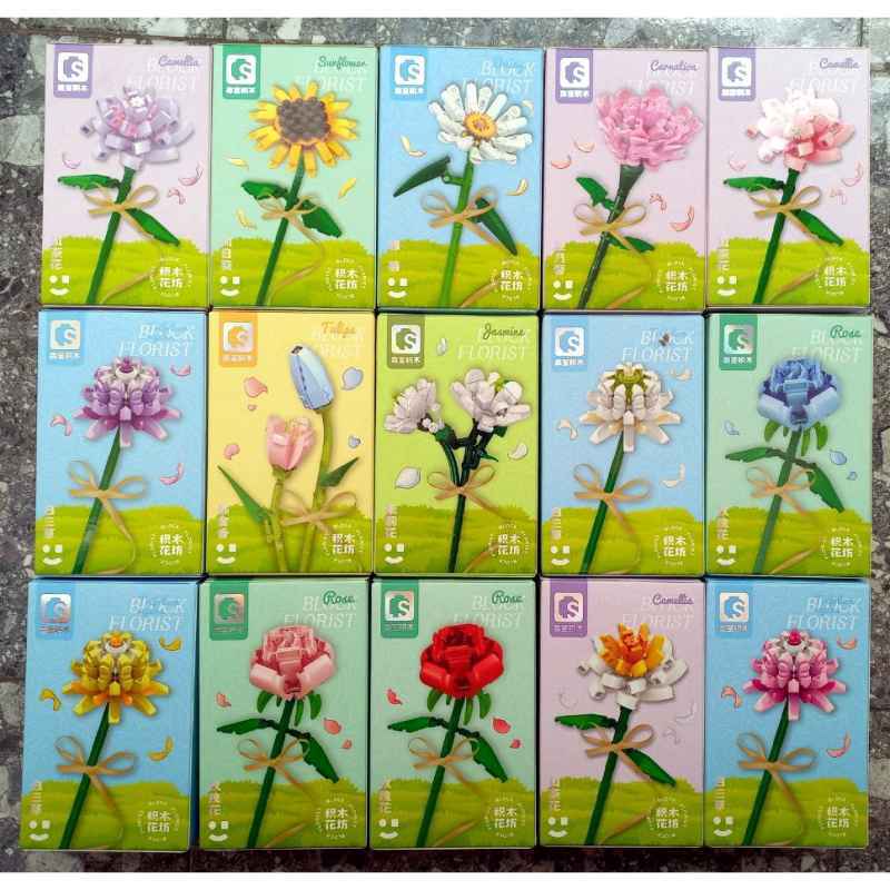 Promo Sembo Flowers Florist Bunga Brick Block Balok New Series - Toy ...