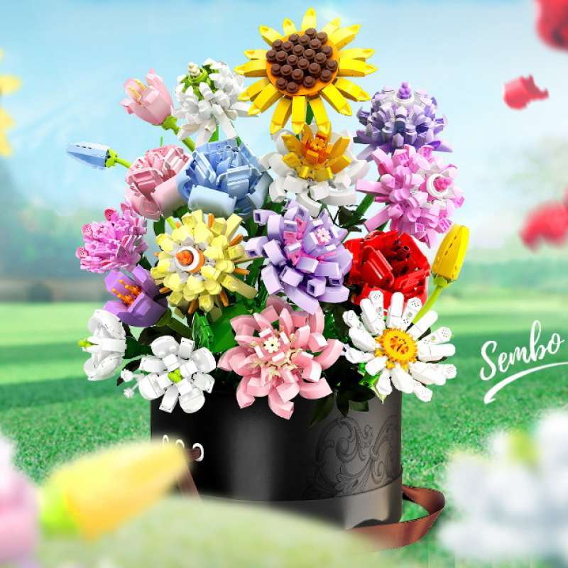 Promo Sembo Flowers Florist Bunga Brick Block Balok New Series - Toy ...